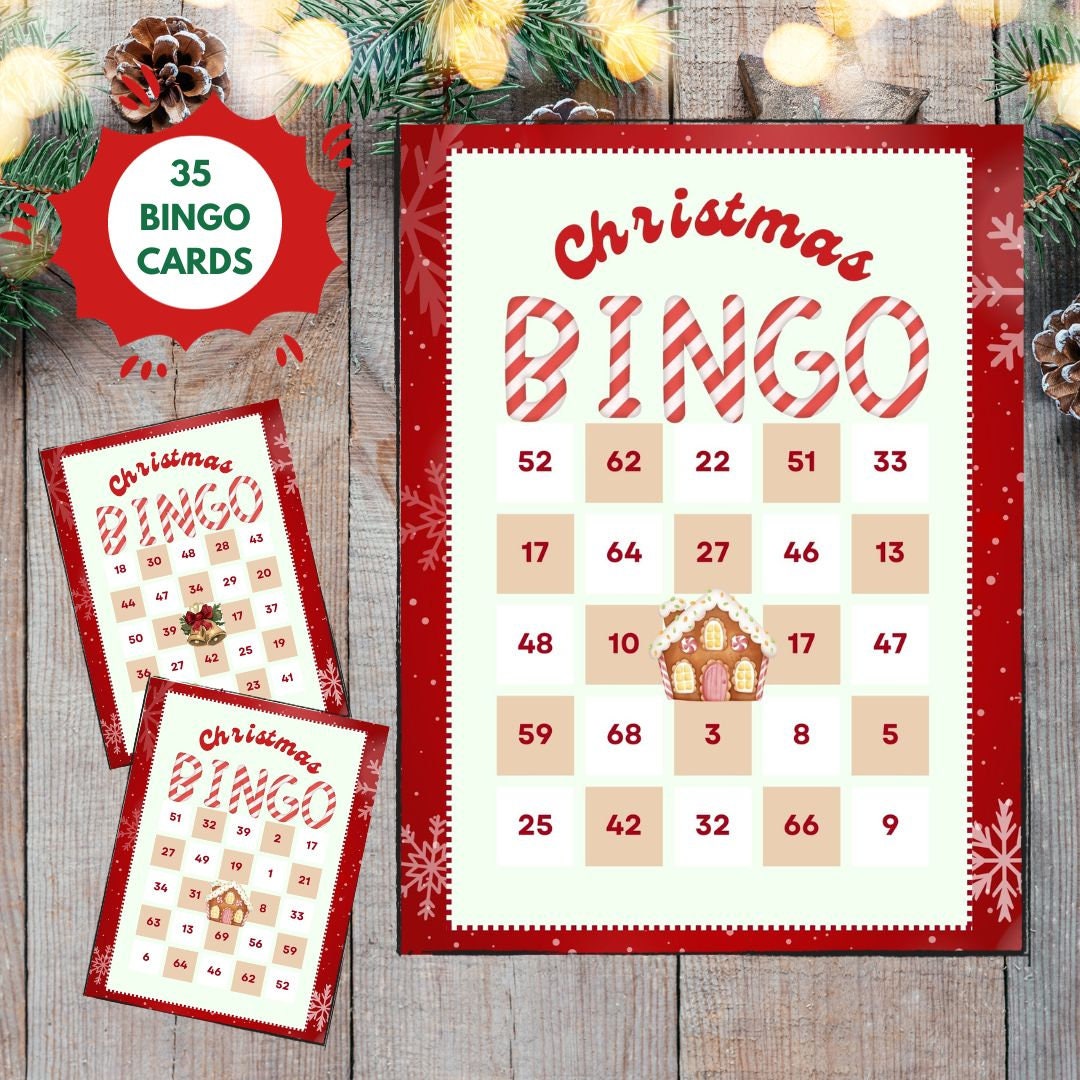 Christmas Bingo 35 Unique Bingo Cards Kids' Christmas Activity ...