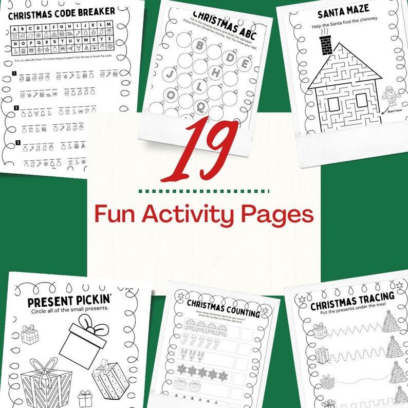 25 Printable Christmas Activities, Christmas Activity Bundle, Kid's ...