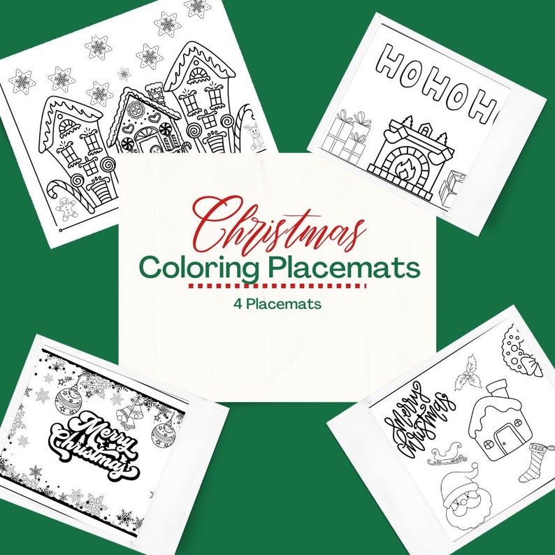 Kids Christmas Placemat INSTANT Download | Kids Placemat Christmas Fun ...