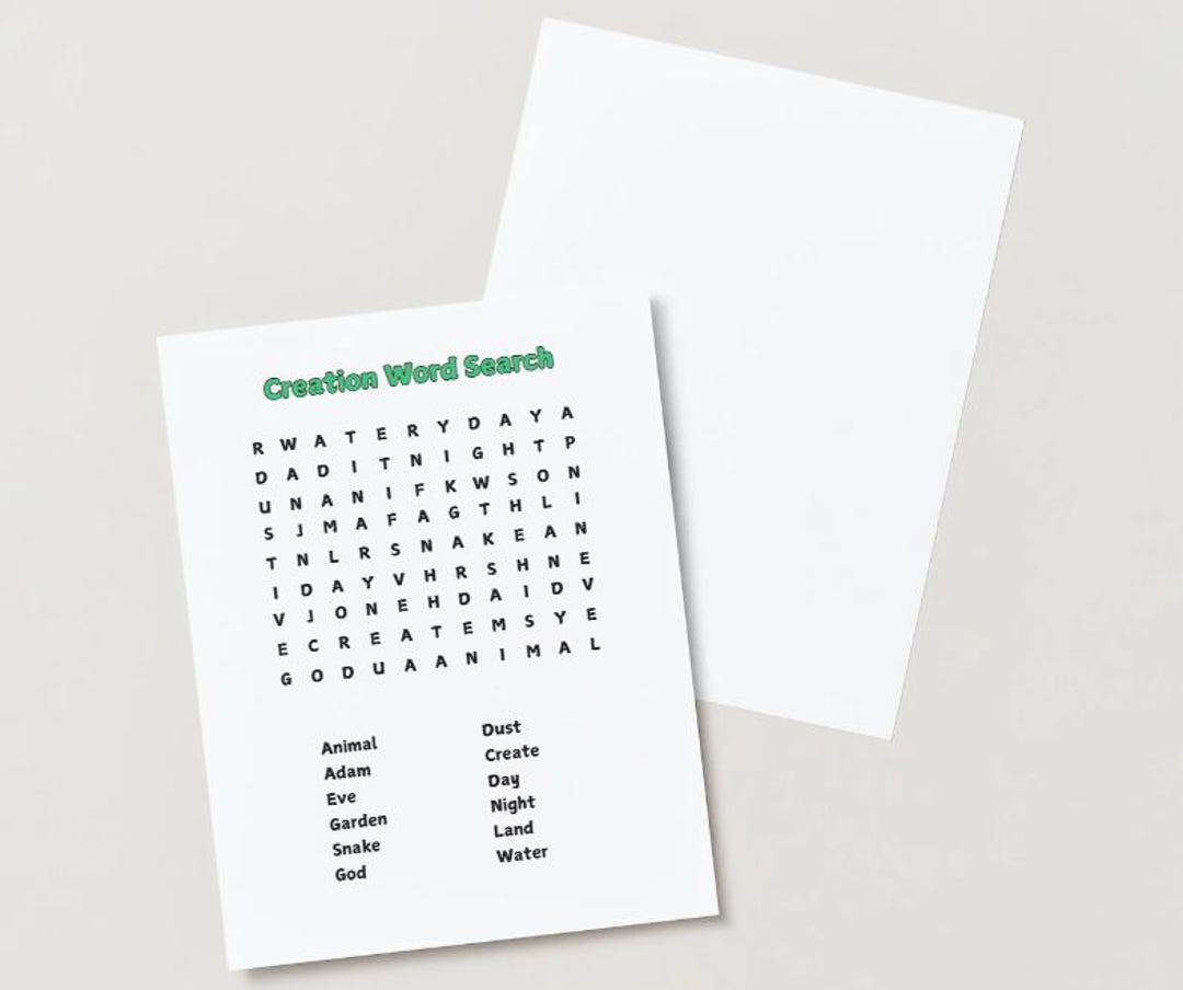 Creation Story Word Search Printable | Bible Activity for Kids ...