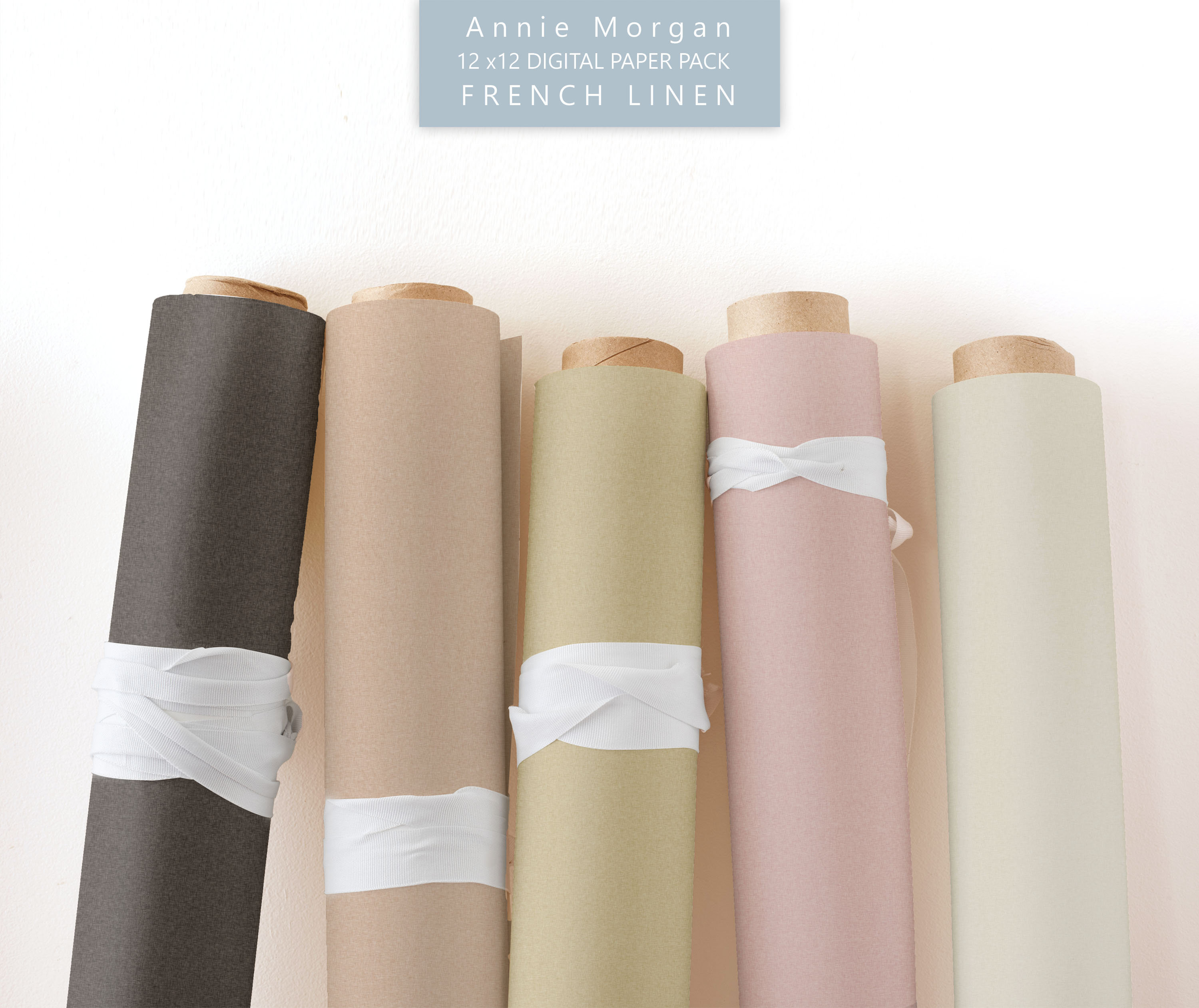 Linen Texture Pastel Digital Paper Pack - Muted Tones 12 X 12 Scrapbook ...