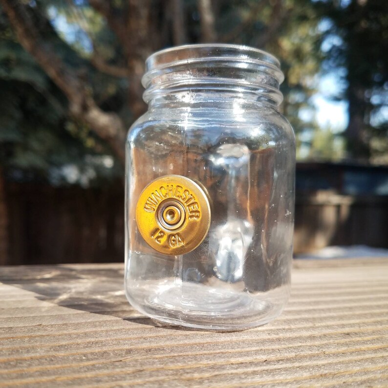 Mini Glass Mason Jar With Handle Shotgun Shell Shotglass - Etsy