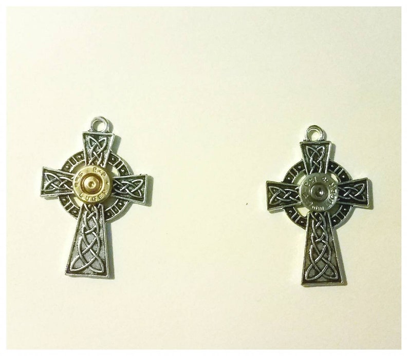 Irish Cross Bullet Necklace - Gifts for Him - Bullet Jewelry - Etsy
