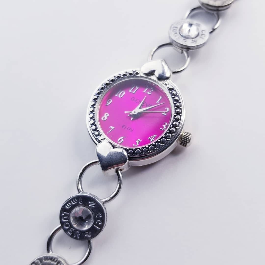 Tennis Bracelet Bullet Watch Pink Gift for Her - Etsy