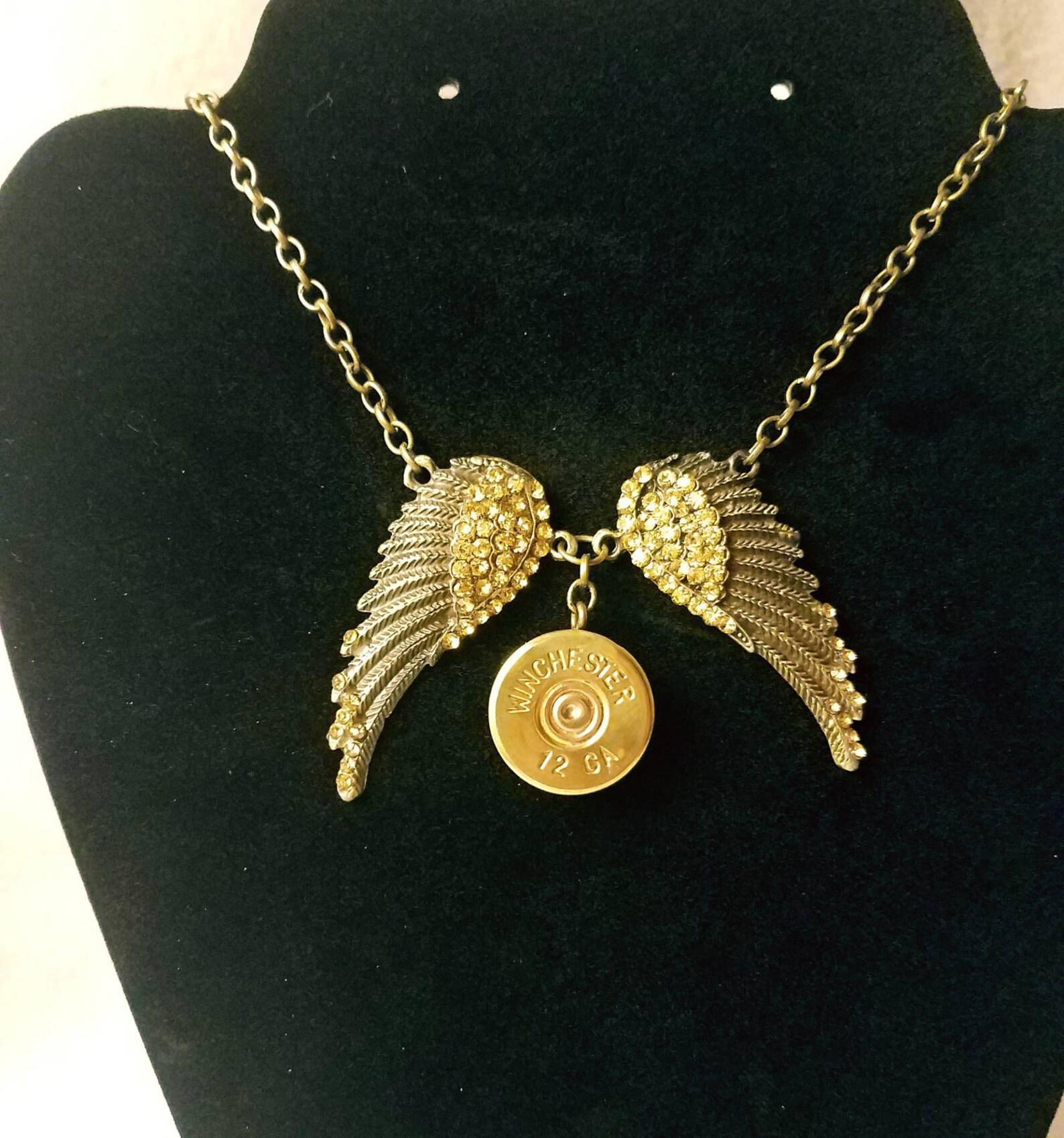 Shotgun Shell & Angel Wings Bullet Necklace Bullet Jewelry - Etsy