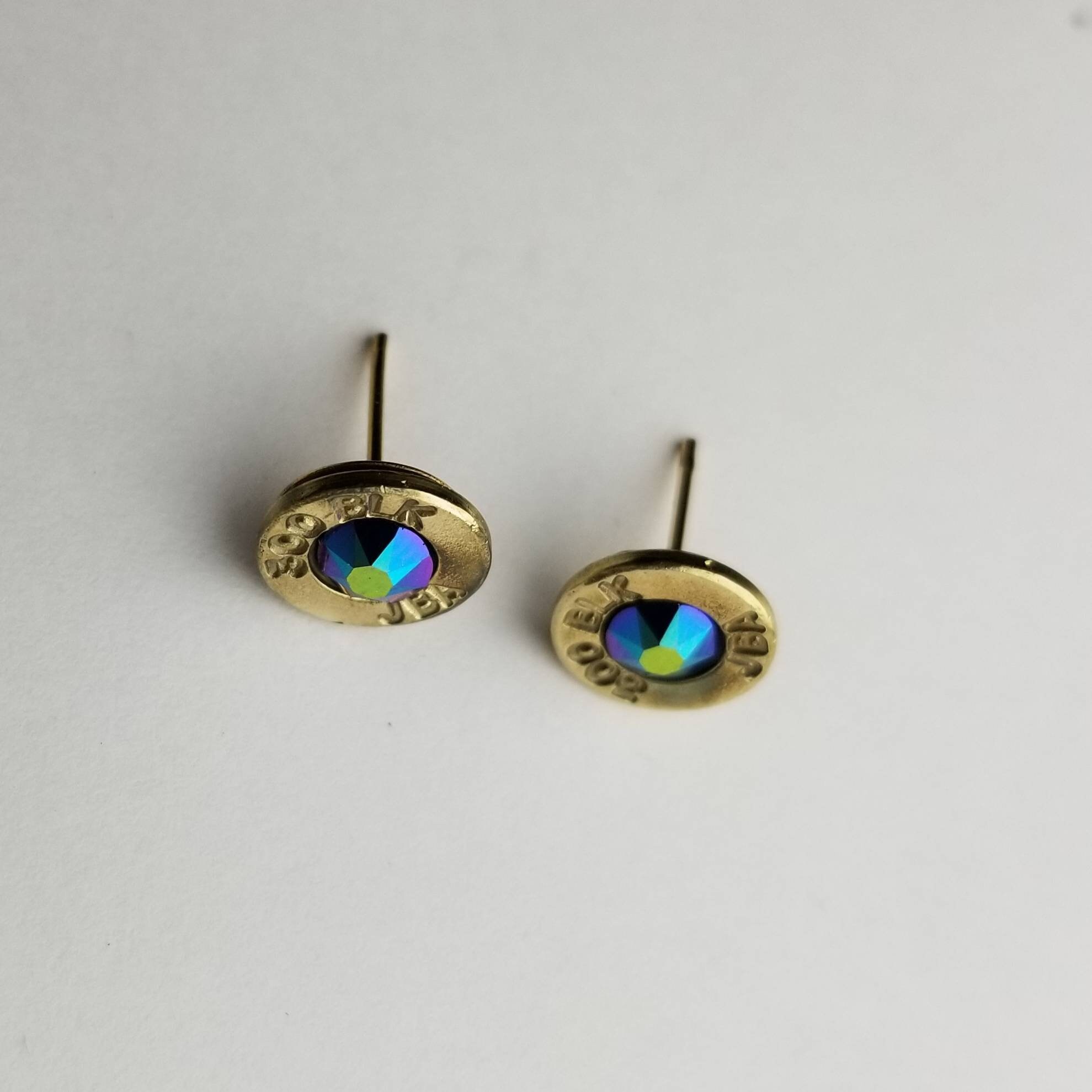 Bullet Earrings Studs 300 Blackout Brass Gifts for Her - Etsy
