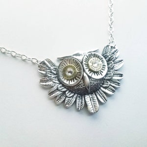 Steel Owl and 9mm Bullet Shell Pendant Necklace for Her - Etsy