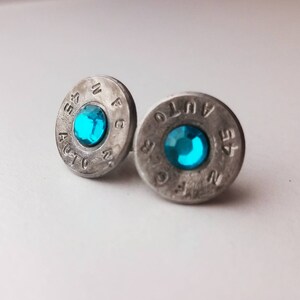 45 Caliber Bullet Studs Bullet Earrings THIN Cut - Etsy