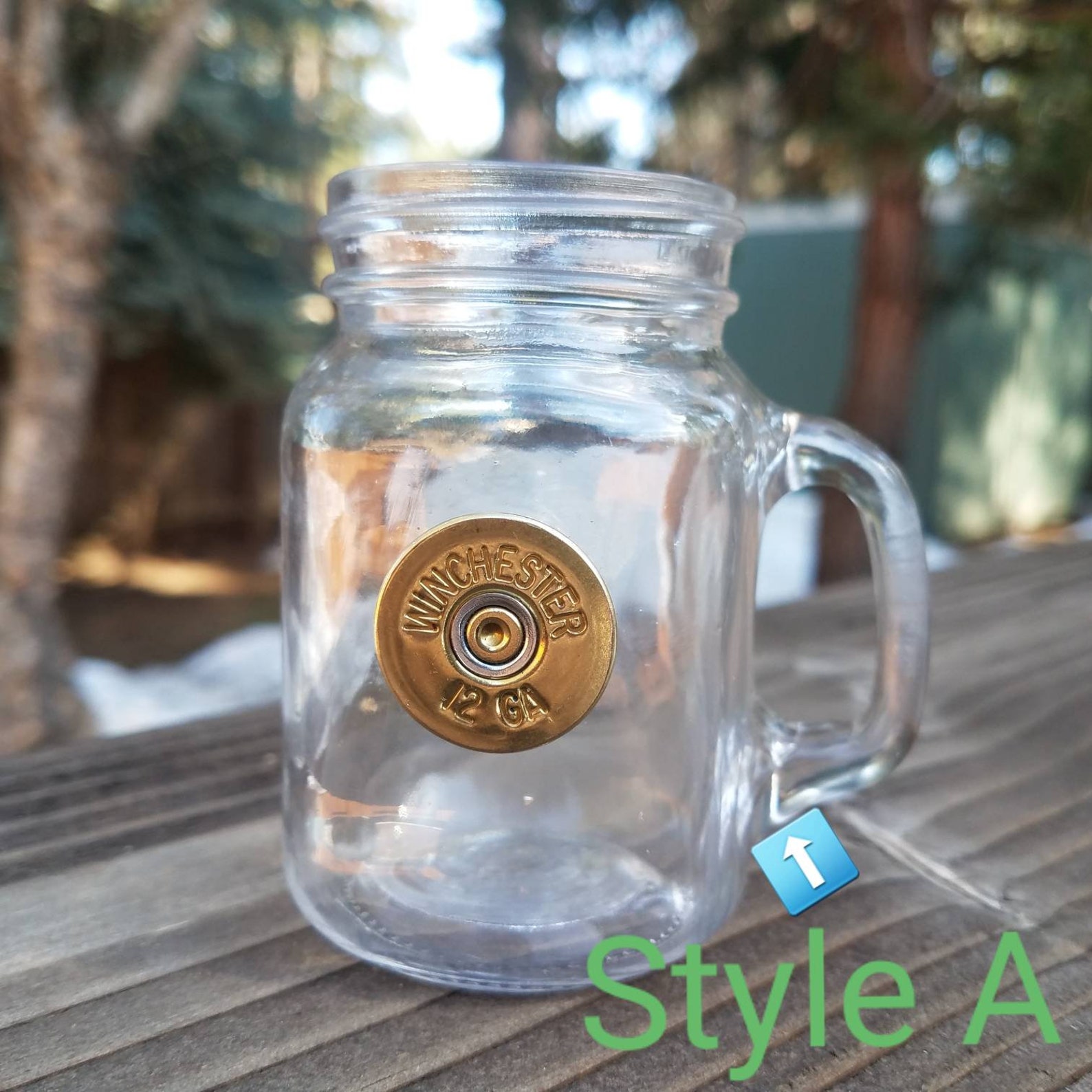 Mini Glass Mason Jar With Handle Shotgun Shell Shotglass - Etsy