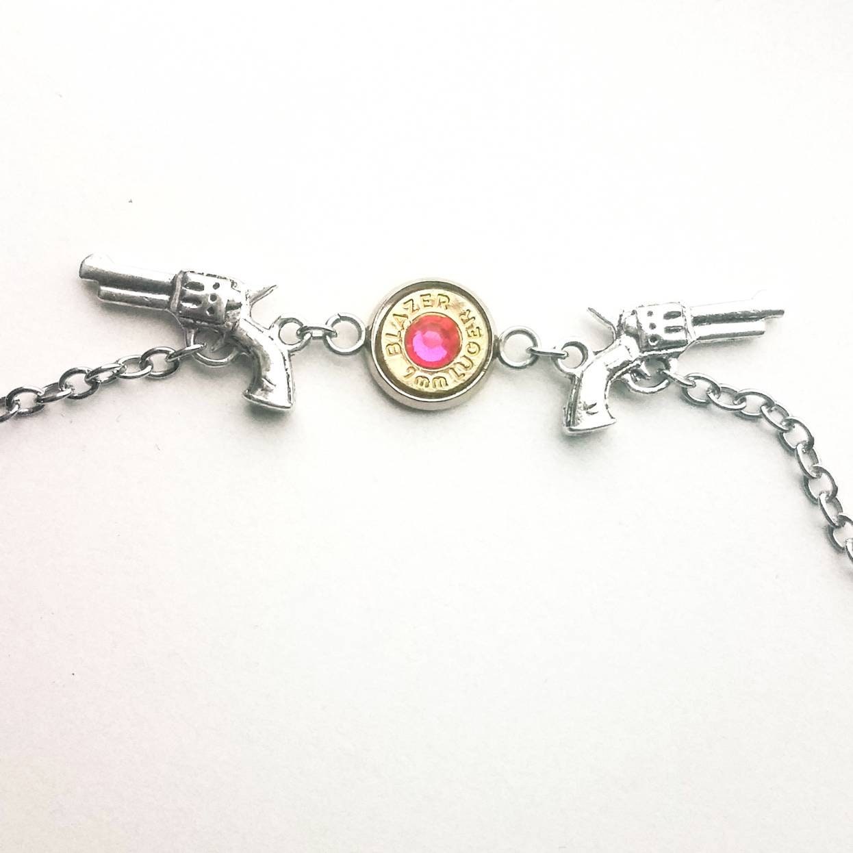 Bullet and Guns Charm Ankle bracelet | Etsy