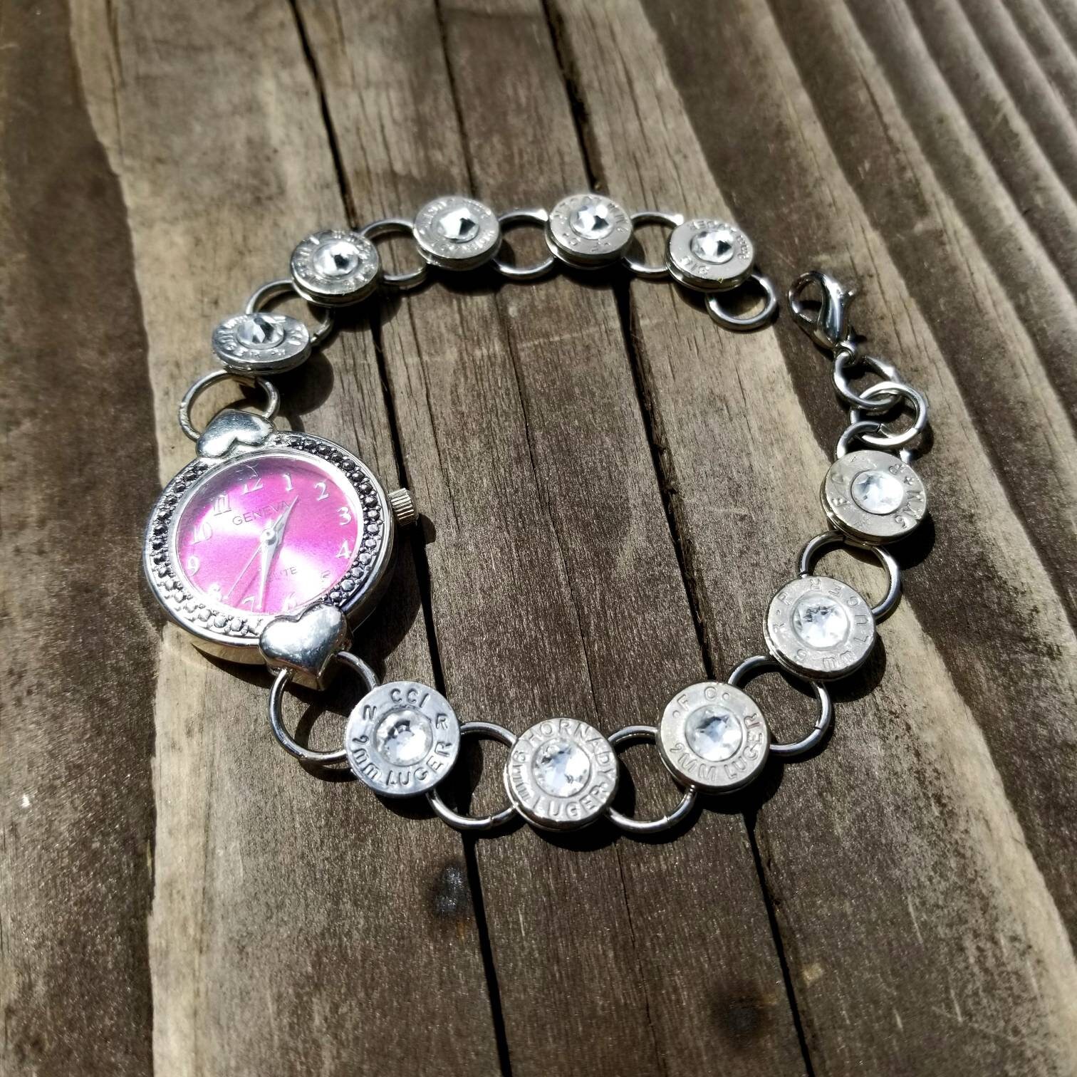 Tennis Bracelet Bullet Watch Pink Gift for Her - Etsy