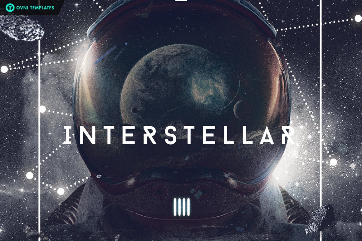 SPACE INTERSTELLAR Flyer Template - Etsy