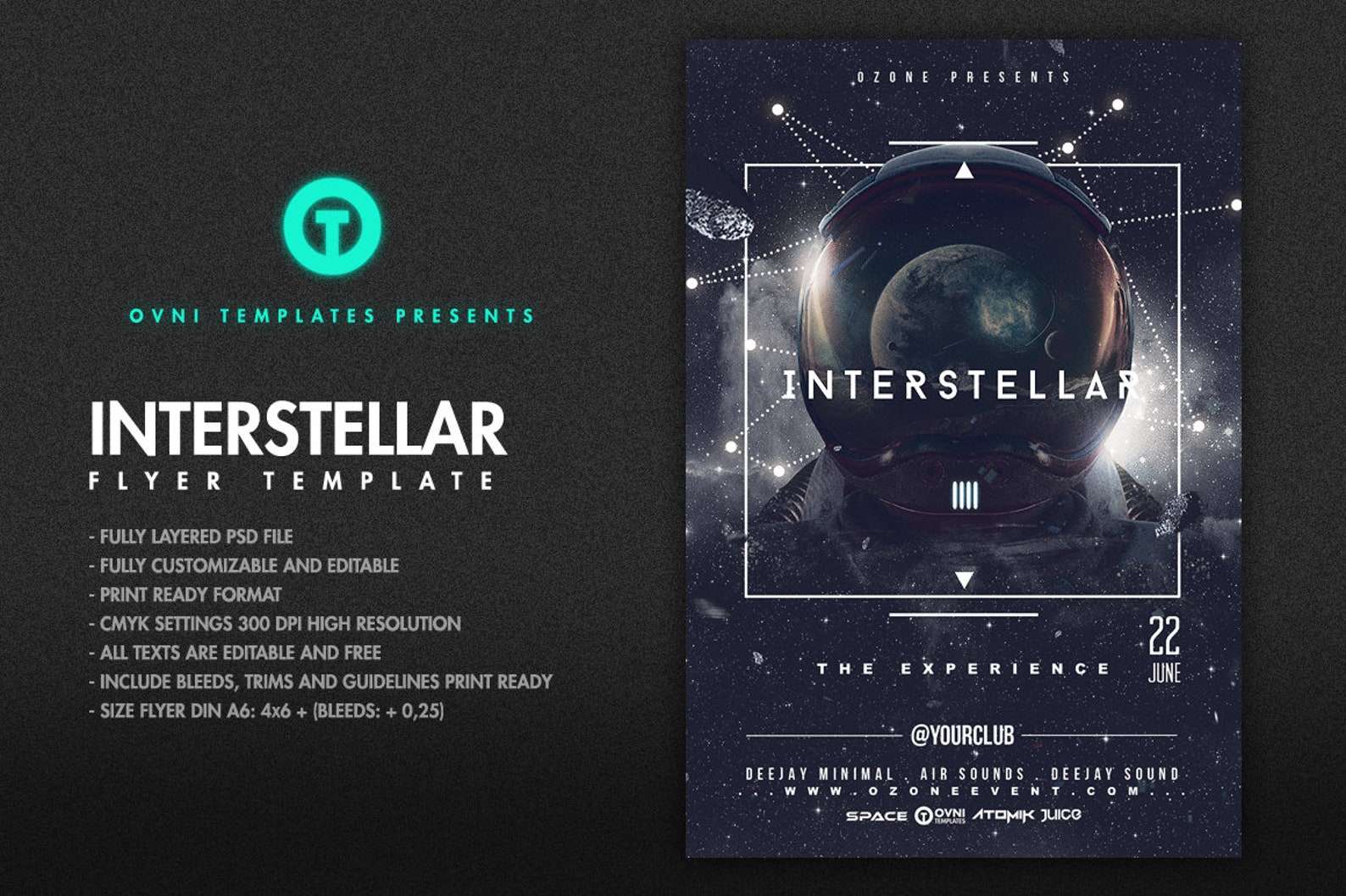 SPACE INTERSTELLAR Flyer Template - Etsy