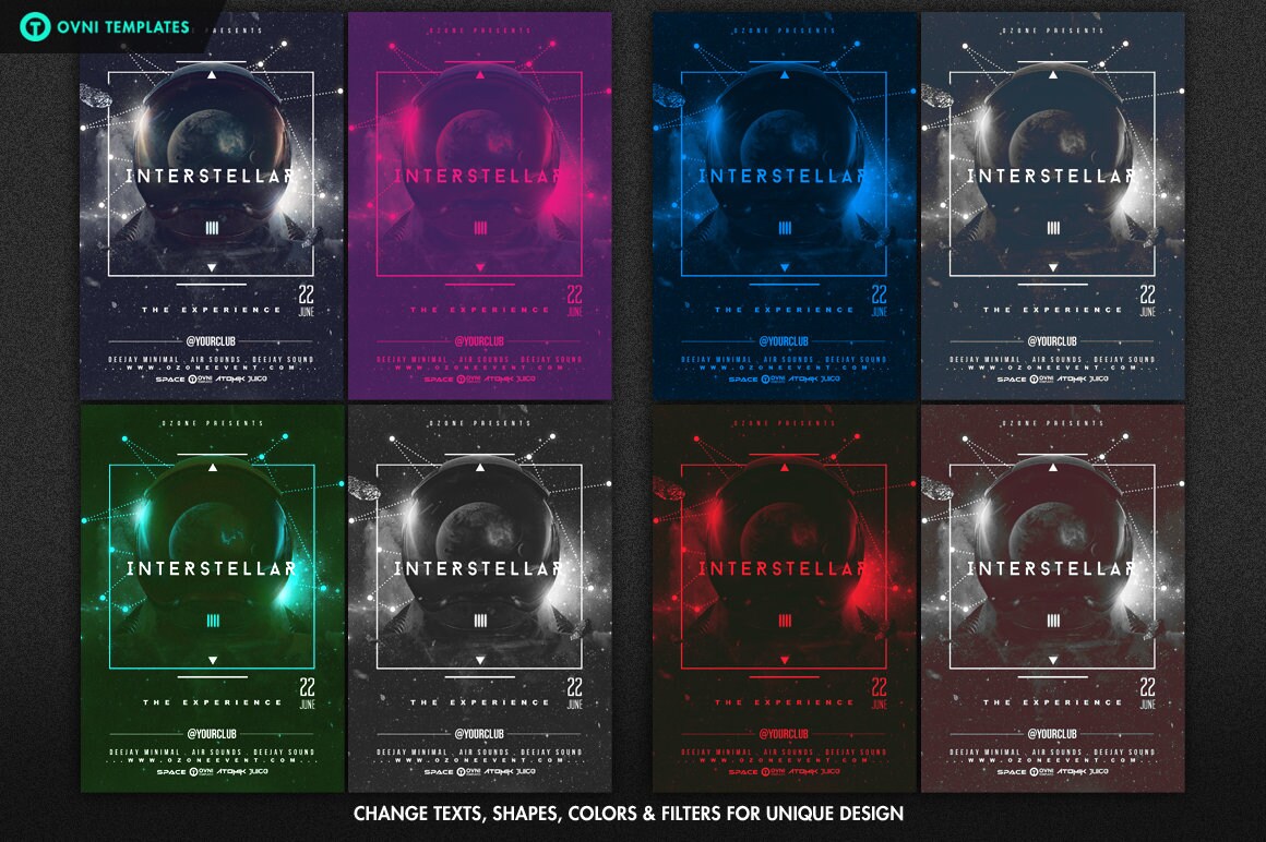 SPACE INTERSTELLAR Flyer Template - Etsy