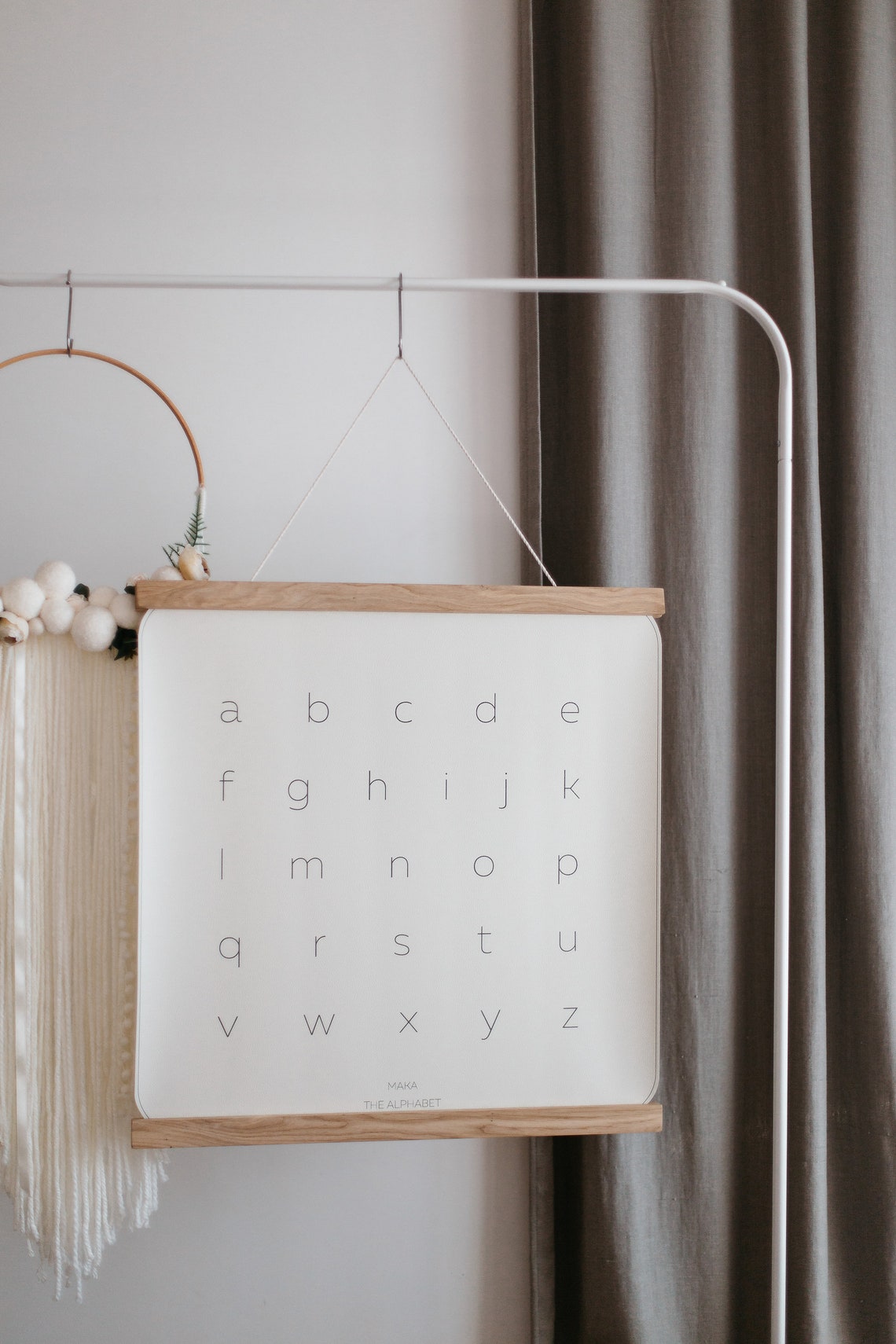 Lowercase Letters, Alphabet Hanging Canvas, Nursery Wall Hanging ...
