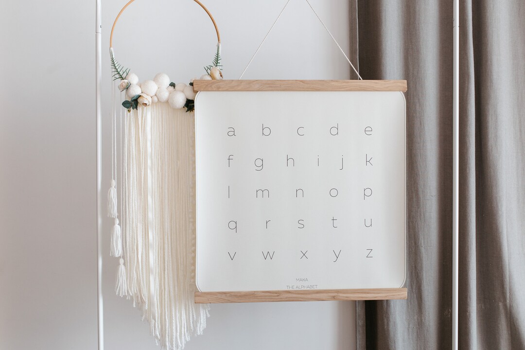Lowercase Letters, Alphabet Hanging Canvas, Nursery Wall Hanging ...