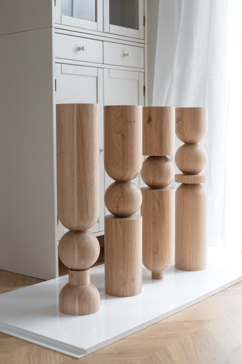 Handmade Wooden Table Legs H690mm: Unfinished Ash, Oak, Birch - Etsy