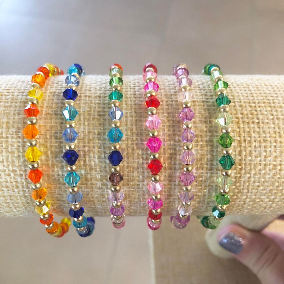 Beaded Bracelet • Glass Beaded Bracelets • Crystal Beaded Bracelet - Etsy