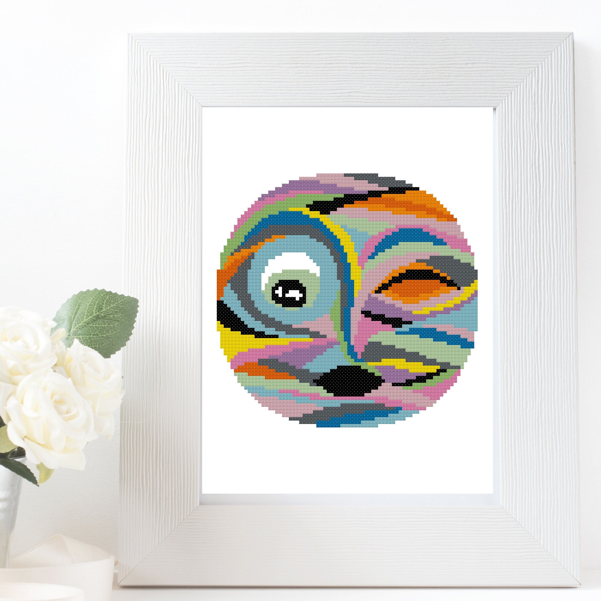 Modern Abstract Cross Stitch Pattern, Modern Cross Stitch Pattern ...