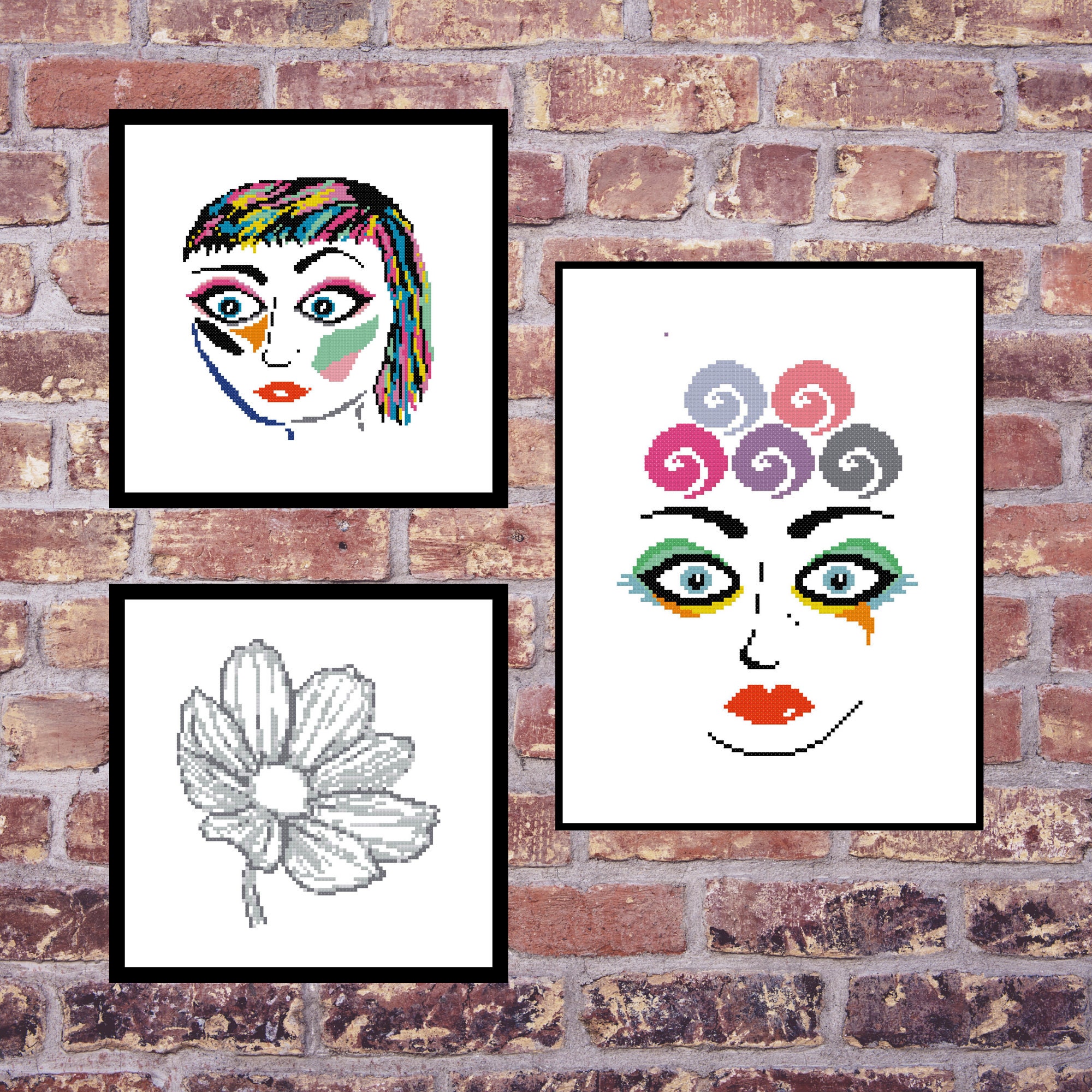 Modern Cross Stitch Pattern, Modern Lady Cross Stitch, - Etsy