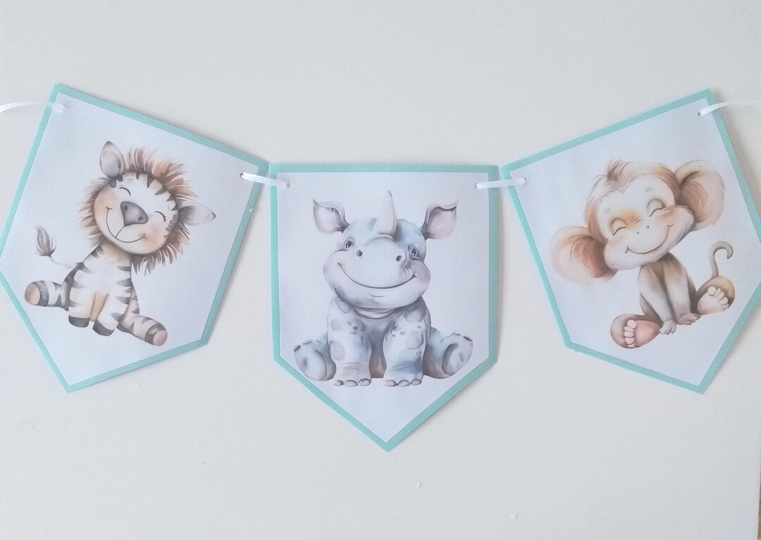 Jungle Animal Bunting, Safari Jungle Bunting, Safari Bedroom Banner ...