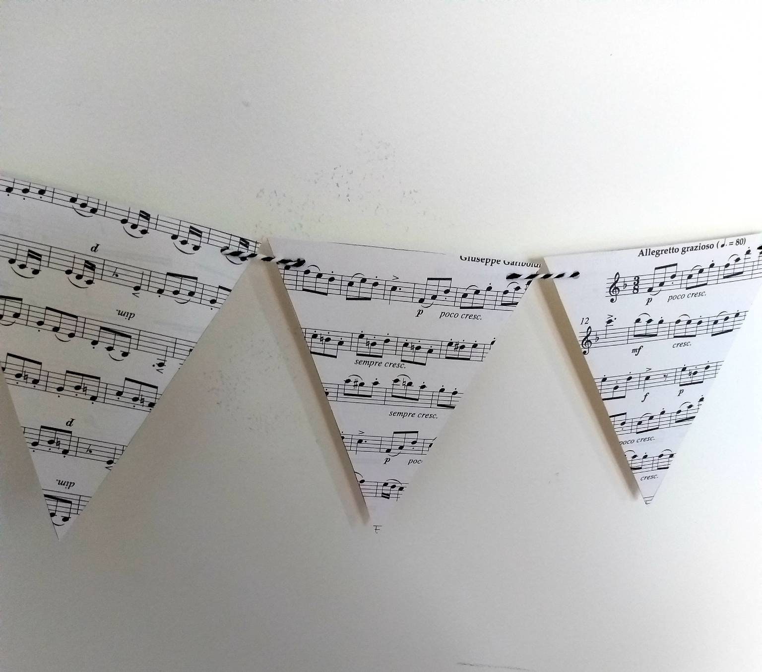 Music Sheet Garland, Paper Bunting, Music Banner, Music Bunting, Music ...