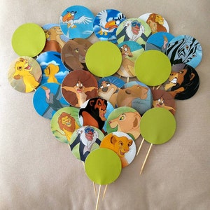 12 LION KING Cupcake Toppers, Up-cycled Book, Simba and Friends Cupcake ...