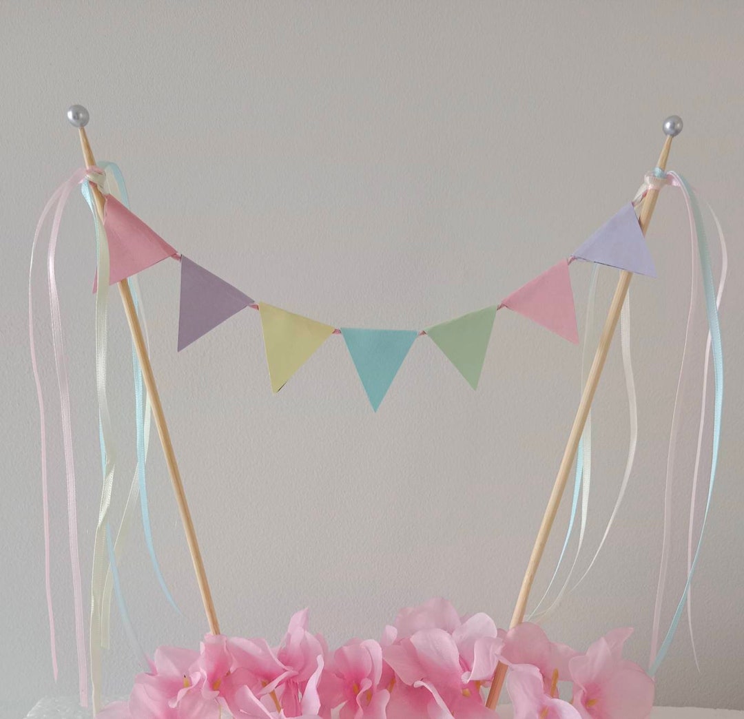 Cake Bunting/cake Topper/cake Banner/flags/pastel Theme Topper/circus ...