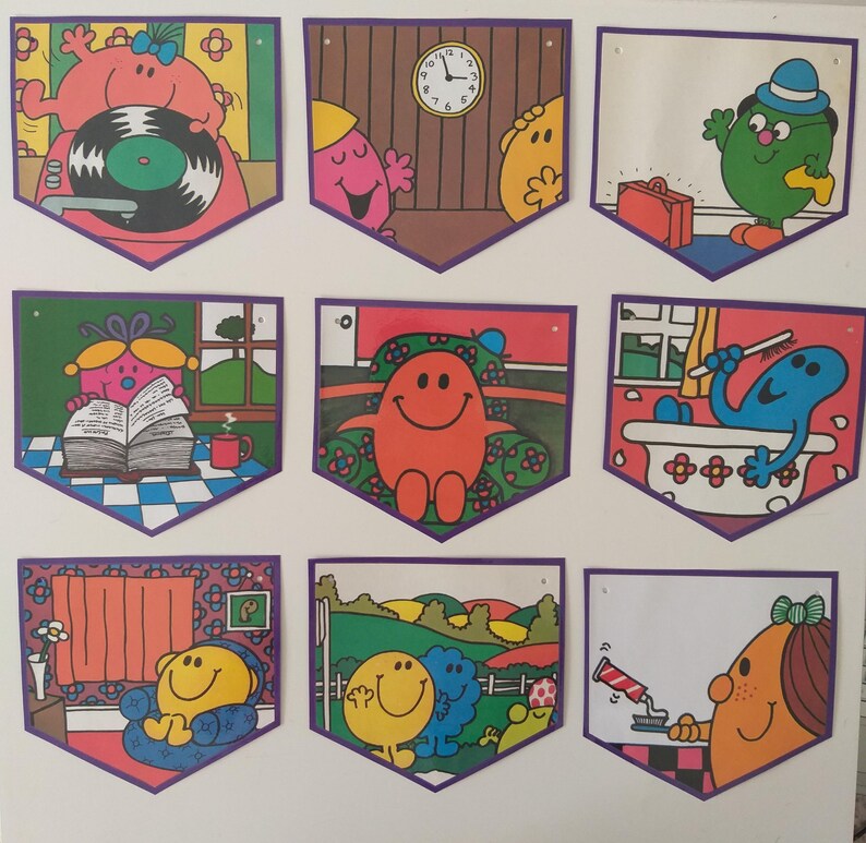 Mr Men Little Miss Book Banner,mr Men Birthday Banner, Mr Men Room ...