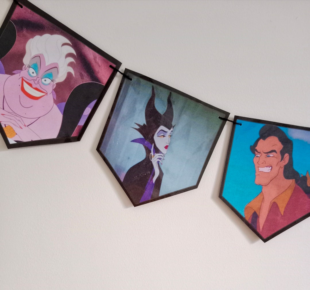 Disney Villains Bunting, Disney Villains Banner, Garland Party ...