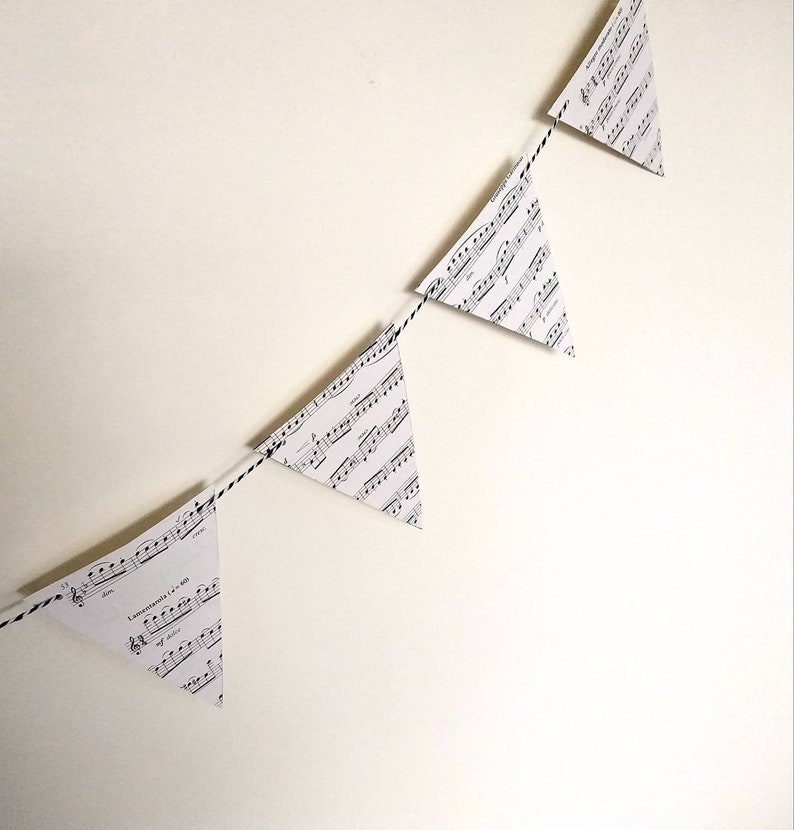 Music Sheet Garland, Paper Bunting, Music Banner, Music Bunting, Music ...