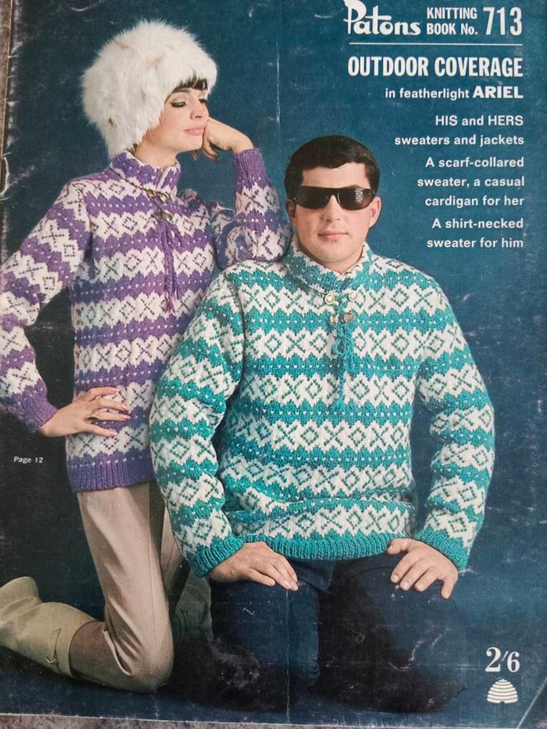 Vintage Patons Knitting Pattern Book No 713, Outdoor Coverage in ...