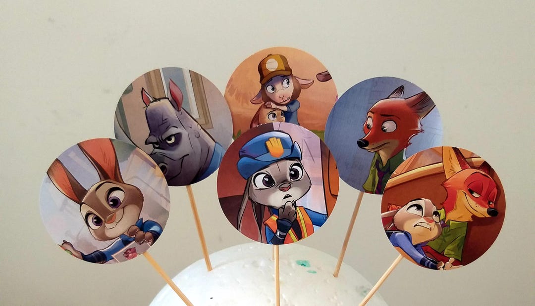 Zootopia Cupcake Toppers, Zootopia Up-cycled Book, Zootopia Party ...