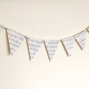 Music Sheet Garland, Paper Bunting, Music Banner, Music Bunting, Music ...