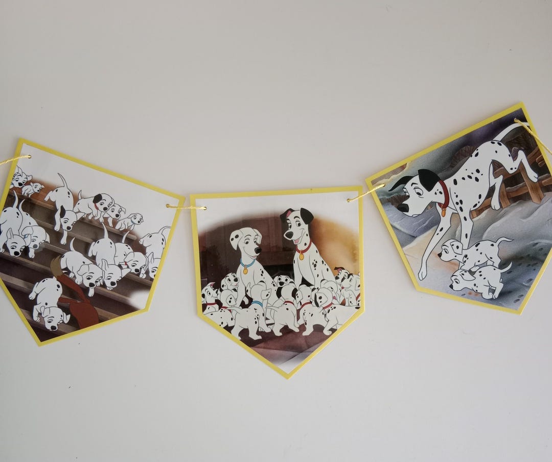 101 Dalmatians, Bunting, 101 Dalmatians Book Page Banner, Garland Party ...