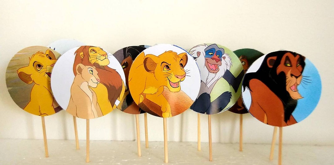 12 LION KING Cupcake Toppers, Up-cycled Book, Simba and Friends Cupcake ...