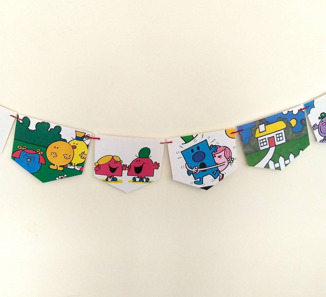 Mr Men Little Miss Book Banner Mr Men Birthday Banner Mr Men | Etsy