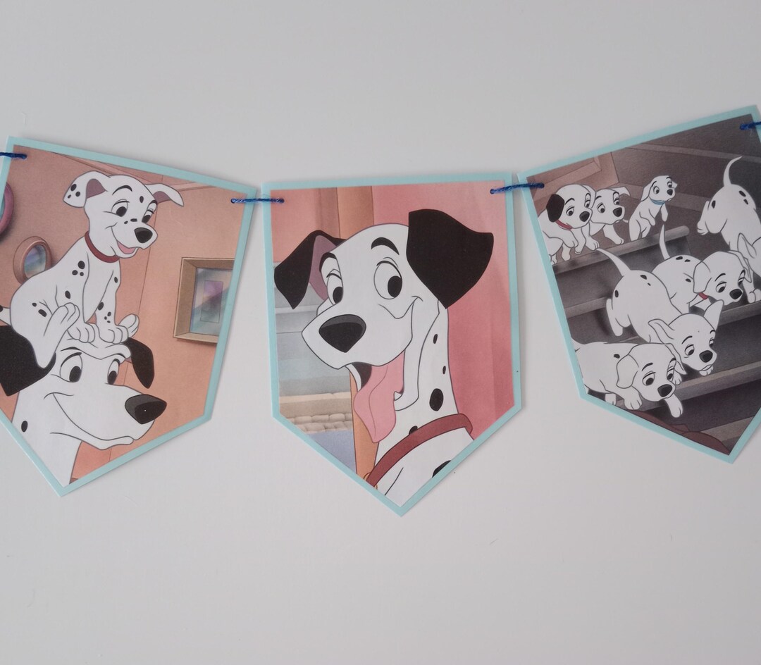 101 Dalmatians, Bunting, 101 Dalmatians Book Page Banner, Garland Party ...