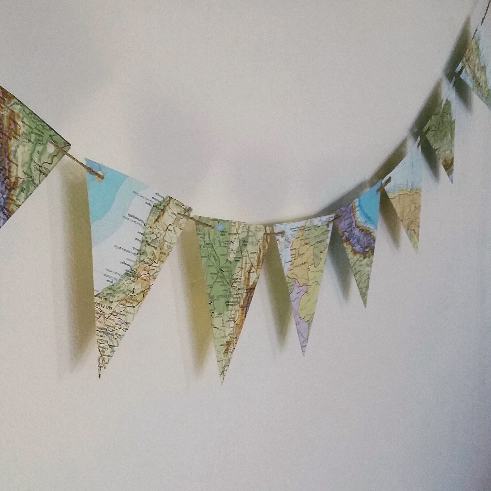 Atlas Garland Paper Bunting World Map Banner Map Bunting - Etsy