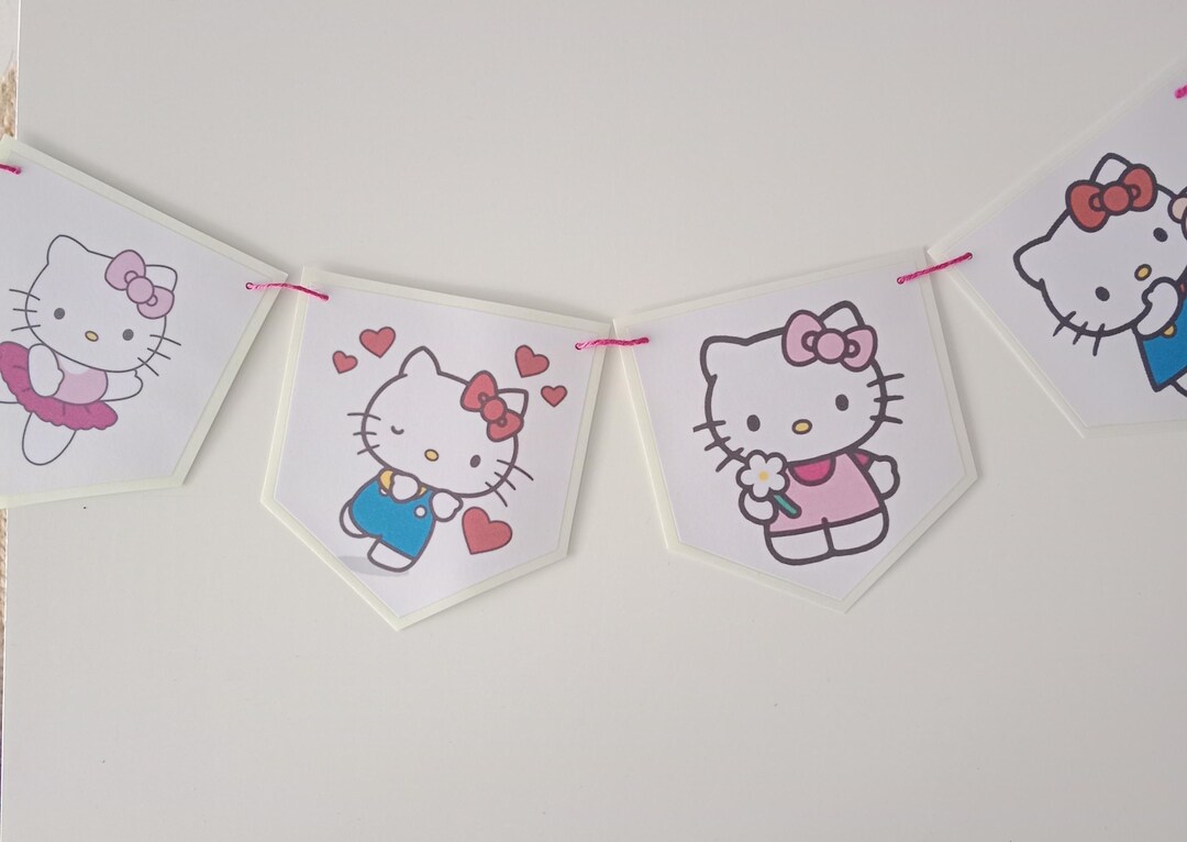 Hello Kitty Banner, Hello Kitty Decor, Hello Kitty Bunting, Hello Kitty ...