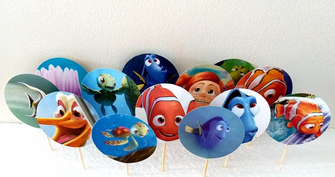 NEMO Cupcake Toppers, 15 Nemo Toppers ,up-cycled Book, Finding Nemo ...