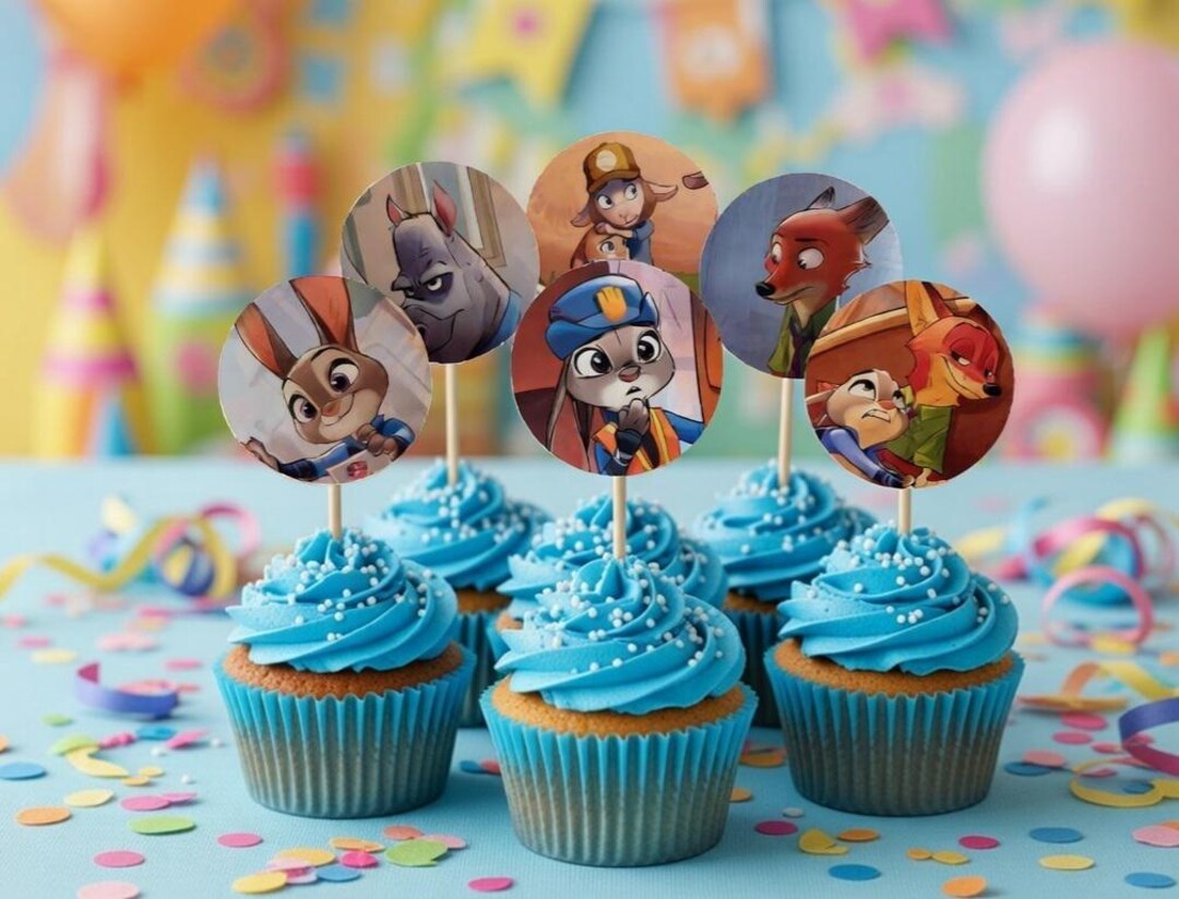 Zootopia Cupcake Toppers, Zootopia Up-cycled Book, Zootopia Party ...