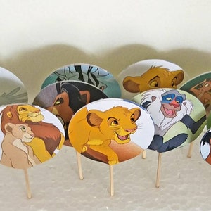 12 LION KING Cupcake Toppers, Up-cycled Book, Simba and Friends Cupcake ...