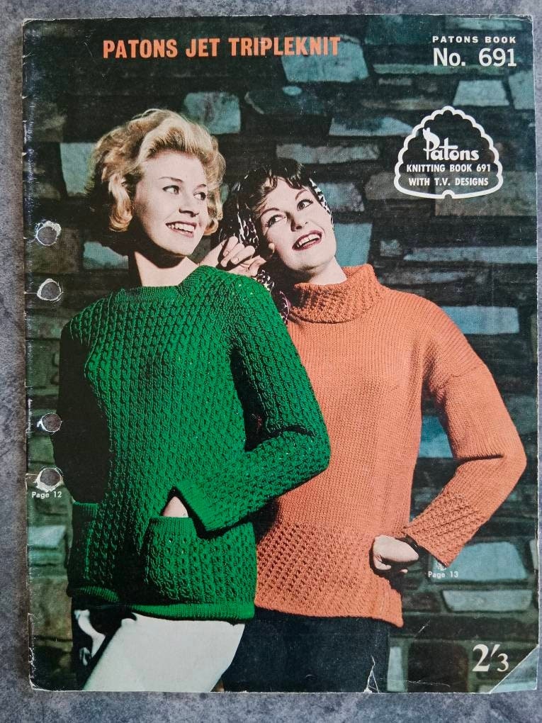 Vintage Patons Knitting Pattern Book No 691, Vintage 1960s - for Women ...