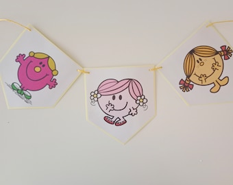 Mr Men Little Miss Book Banner, Mr Men Birthday Banner, Mr Men Room ...