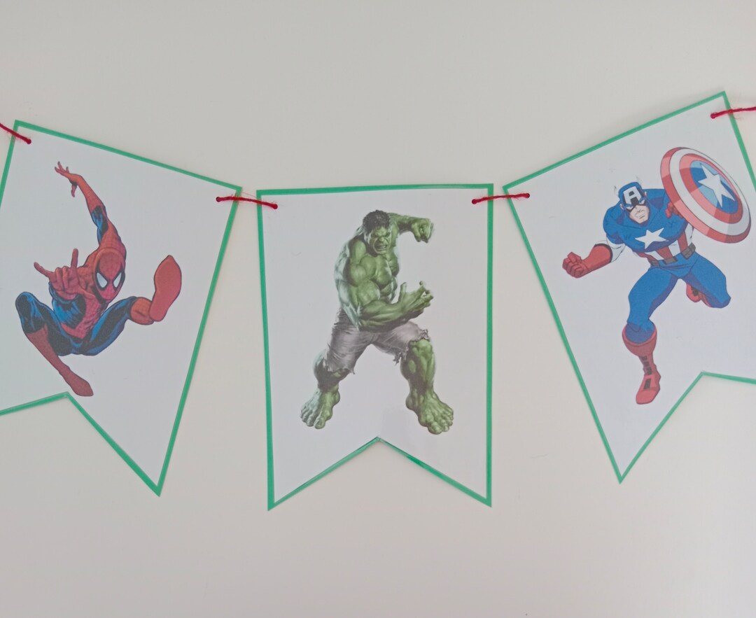 Super Hero Bunting, Super Hero Banner, Garland Party Decoration, Super ...