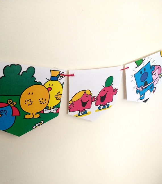 Mr Men Little Miss Book Banner Mr Men Birthday Banner Mr Men | Etsy