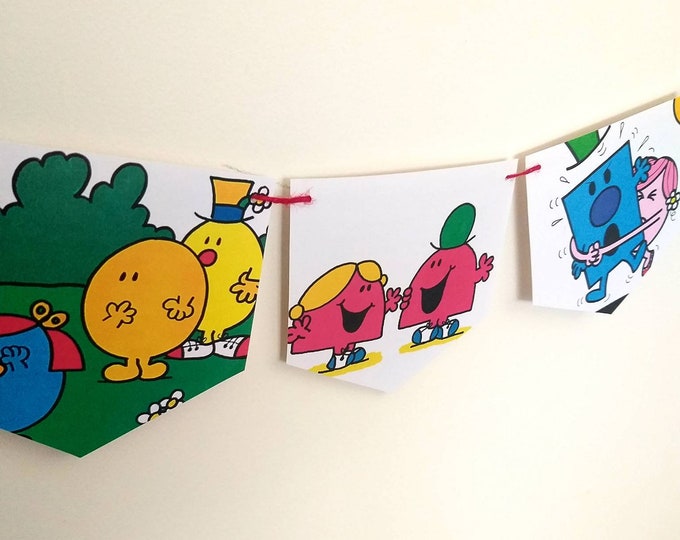 Mr Men Little Miss Book Banner, Mr Men Birthday Banner, Mr Men Room ...