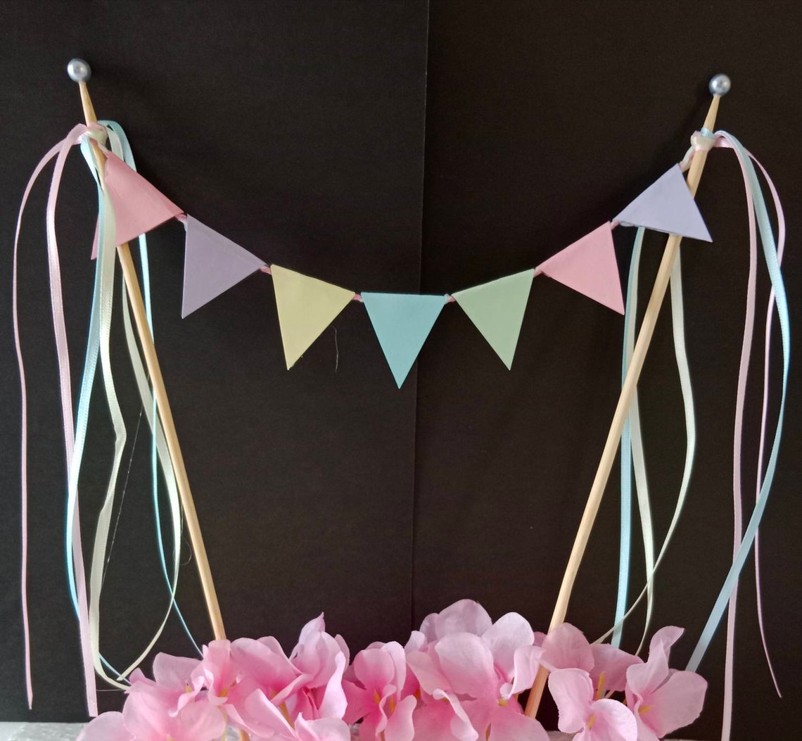 Cake Bunting/cake Topper/cake Banner/flags/pastel Theme Topper/circus ...