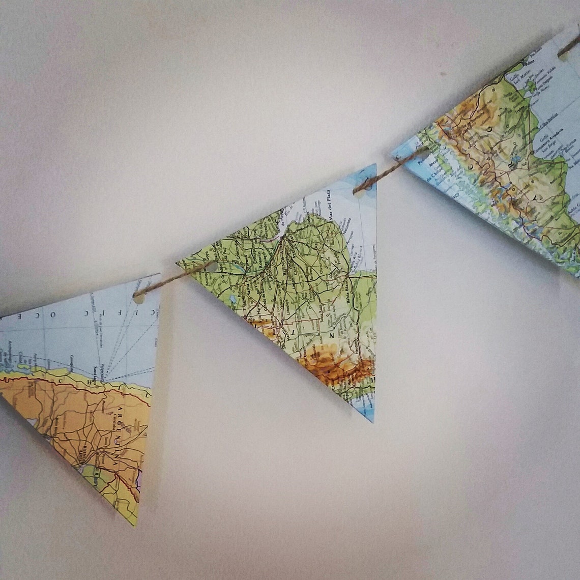 Atlas Garland Paper Bunting World Map Banner Map Bunting | Etsy